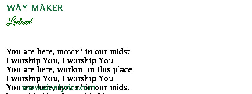 Leeland - Way Maker Lyrics